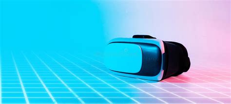 Virtual Reality Goggles Vr 3d Digital Glasses On Futuristic Neon Tech