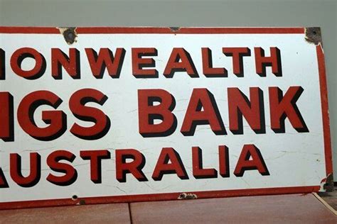 Genuine Commonwealth Bank Enamel Sign Xxxx Antique Complex