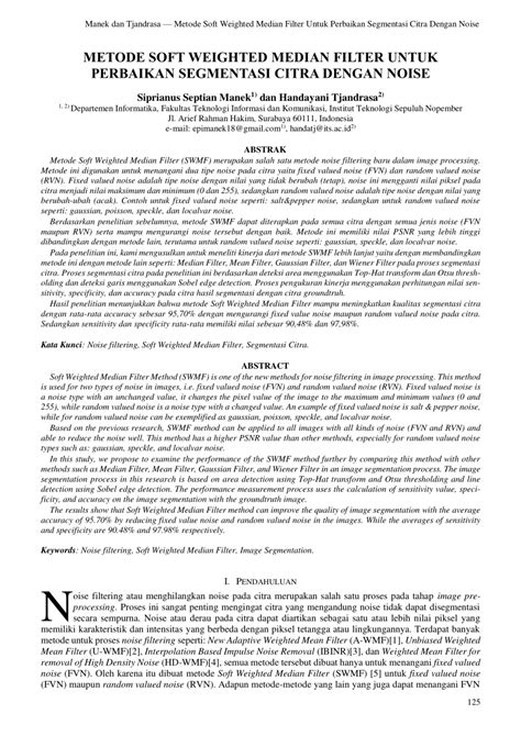 Pdf Soft Weighted Median Filter Method For Improved Image