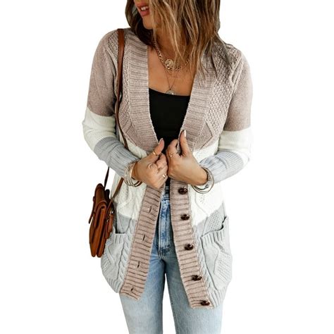 Eytino Women Sweaters Womens Cardigans Open Front Long Sleeve Button Down Loose Cardigan