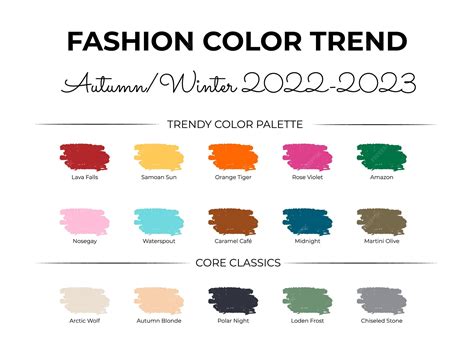 Premium Vector Fashion Color Trend Autumn Winter 2022 2023 Trendy