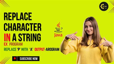 Replace Characters In A String Simple Java Program Tutorial Youtube