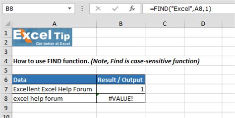 FIND VS SEARCH Function In Microsoft Excel