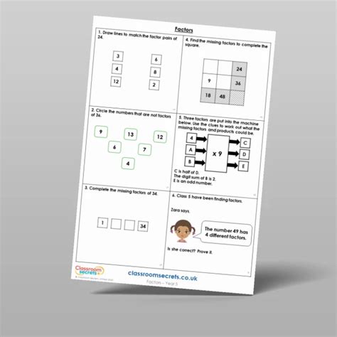 Year 5 Factors Mixed Activity Resource Classroom Secrets
