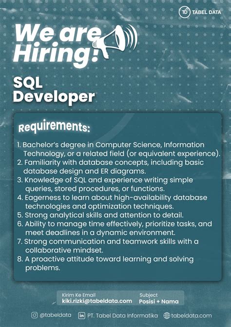 Pt Tabel Data Informatika On Linkedin Sqldeveloper