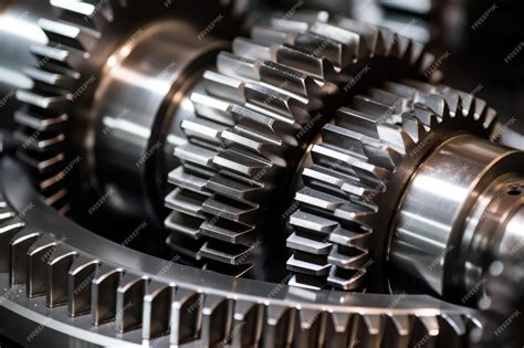 Premium Photo Macro Shot Of A Transmission Gear System With Metal
