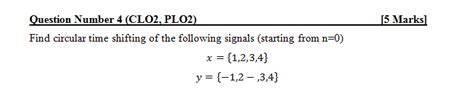 Solved 5 Marks Question Number 4 Clo2 Plo2 Find Circular