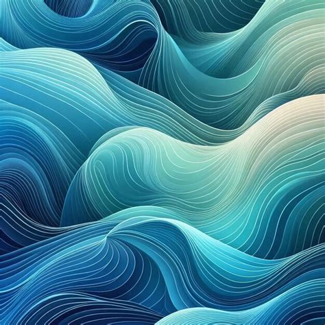 Abstract Waves In Varying Shades Of Blue And Green Creating A Calming And Fluid Background