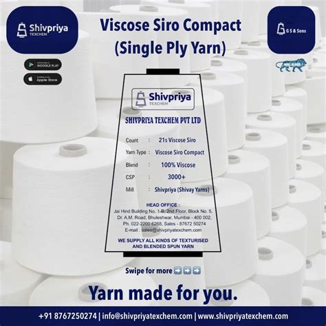 Greige 21s Viscose Siro Compact Yarn Count 21 Single At ₹ 200 Kg In