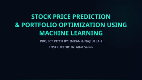 Stock Prediction Using Machine Learningpptx