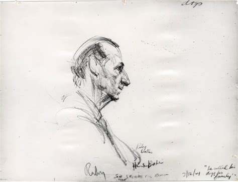 Photograph Of Courtroom Sketch Of Jack Ruby At Trial The Sixth Floor Museum At Dealey Plazathe