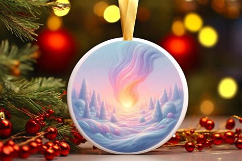 Pastel Molten Candy Winter Scene Ornament Png