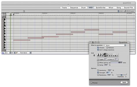 Using Quantising In Digital Performer
