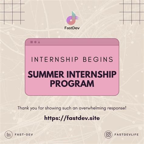 fastdev labs on linkedin internshipprogram summerinternship