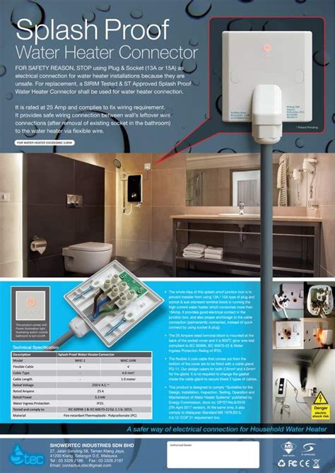 Splash Proof Water Heater Connector Home