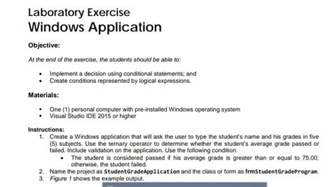 Solved Laboratory Exercise Windows Application Objective At
