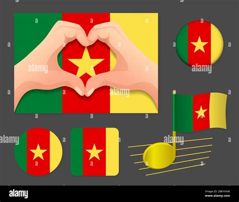 Cameroon Flag Icon National Flag Of Cameroon Vector Illustration Stock