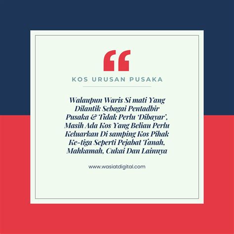 Kos Pengurusan Harta Pusaka