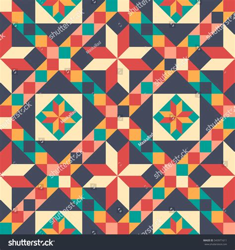 Seamless Pattern Style Patchwork Vector Illustration Stock Vector Royalty Free 543971611