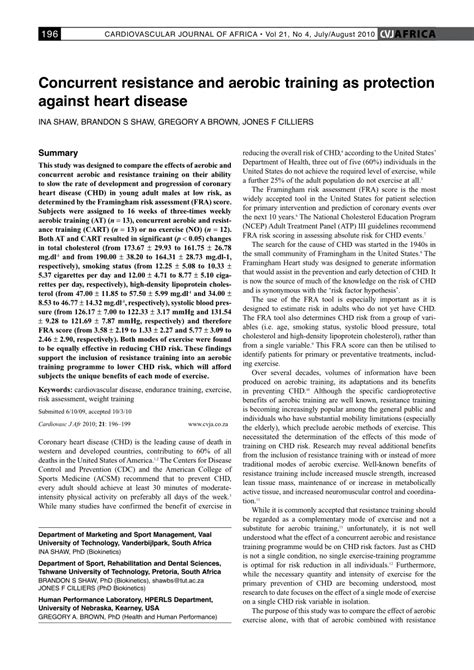 Pdf Concurrent Resistance And Aerobic Training As Protection Against