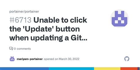 Unable To Click The Update Button When Updating A Git Stack · Issue