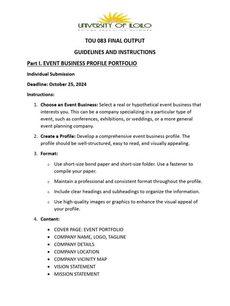 Tou 083 Final Output Guidelines And Instructions Pdf