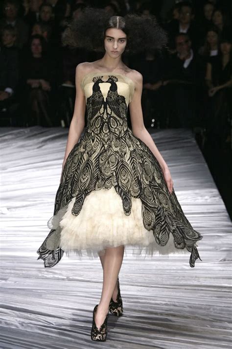 Alexander Mcqueen At Paris Fashion Week Fall 2008 Peacock Dress