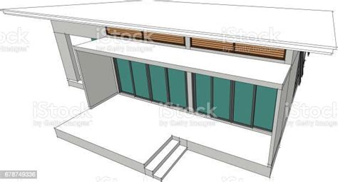 추상적인 3d 하우스 와이어 프레임벡터 일러스트 레이 션의 렌더링 3차원 형태에 대한 스톡 벡터 아트 및 기타 이미지 3차원 형태 건물 외관 건설 산업 Istock