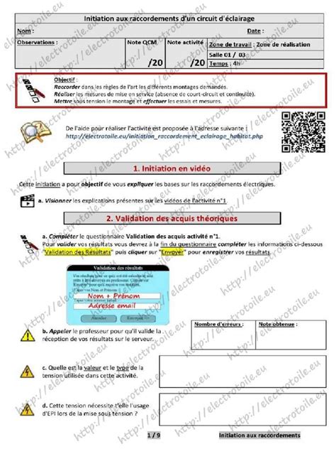 Tp Initiation Raccordements Eleve Pdf