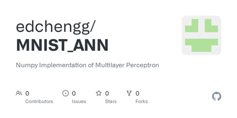 GitHub Edchengg MNIST ANN Numpy Implementation Of Multilayer Perceptron