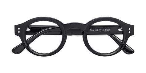 Black Keyhole Bridge Retro Vintage Round Eyeglasses Pine