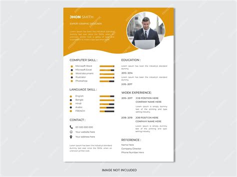 Premium Vector Clean And Modern Resume Portfolio Or Template With Photo Space