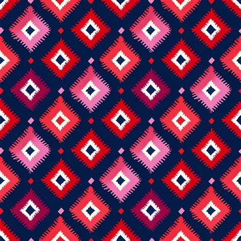 Vibrant Electric Blue Geometric Diamond Pattern Design Seamless Pattern