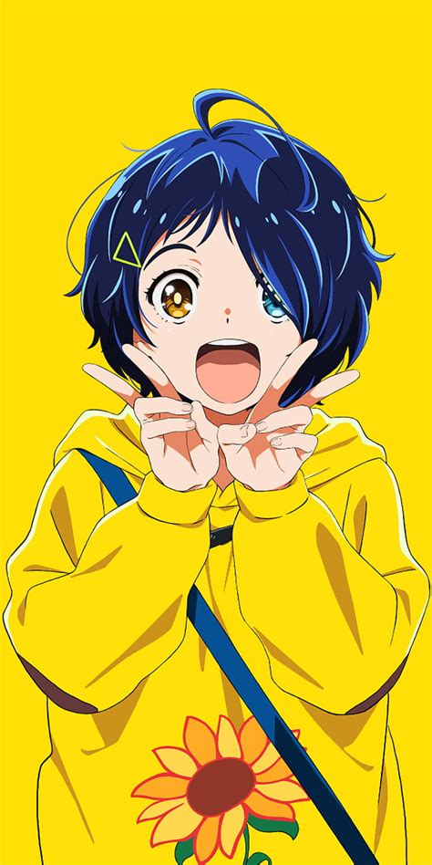 Anime Girl With Short Dark Blue Hair