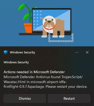Malware Warning When Installing Mandatory Update After Sim Reinstall