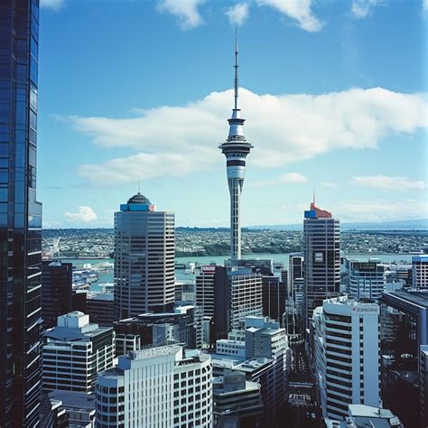 Auckland Nova Zelândia Sky Tower Foto Premium