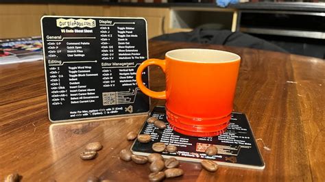 Vs Code Cheat Sheet Pcb Coaster Ideal T For Coder Hacker Or Tech