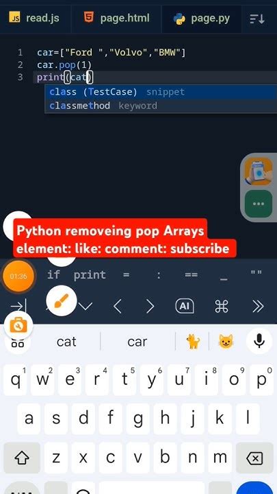 Python Removing Pop Arrays Element Shorts Python Removing Pop