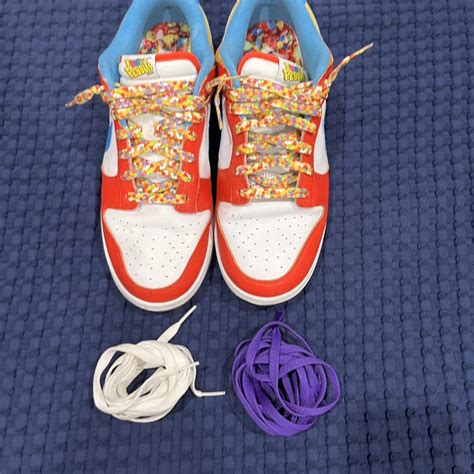 Men Fruity Pebble Dunks X Lebron James Used Size Depop