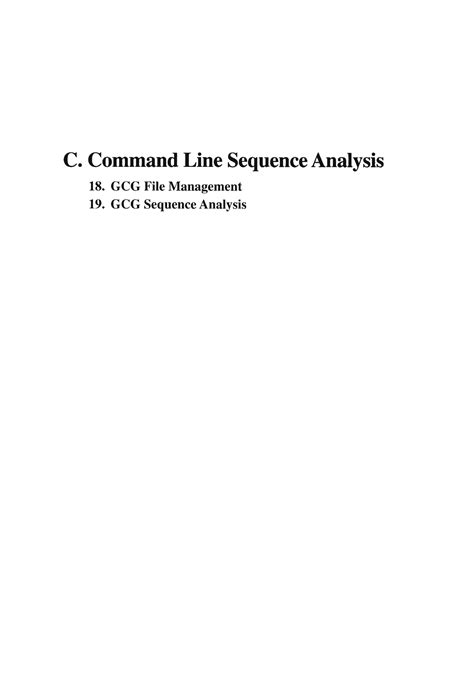 Introduction To Bio Informatics 61 C Command Line Sequence Analysis