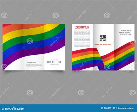 Tri Fold Lgbt Brochure Trifold Brochure With Multicolored Waves