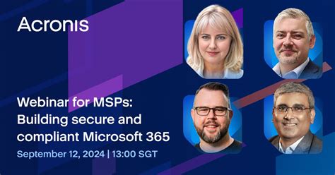 Join Our Webinar On M365 Security And Protection Acronis Posted On The Topic Linkedin