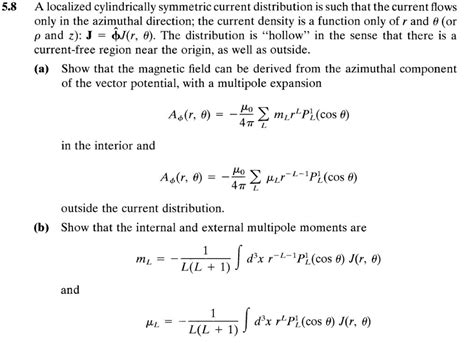 Solved A Localized Cylindrically Symmetric Current