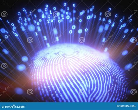 Fingerprint Binary Code Stock Illustration Illustration Of