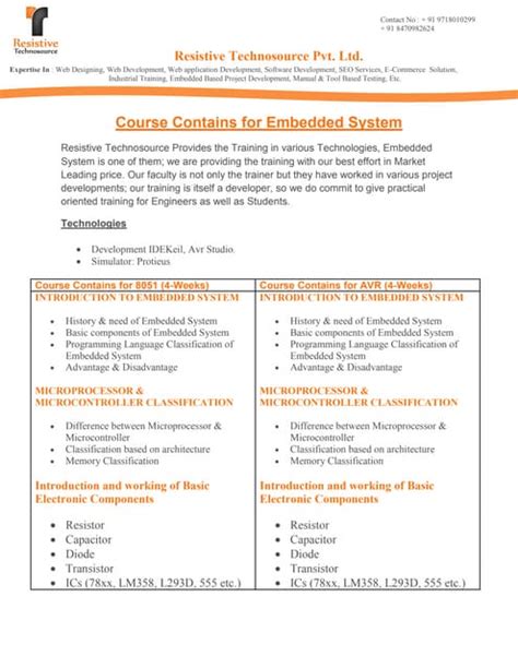Embedded Project Development Training Pdf