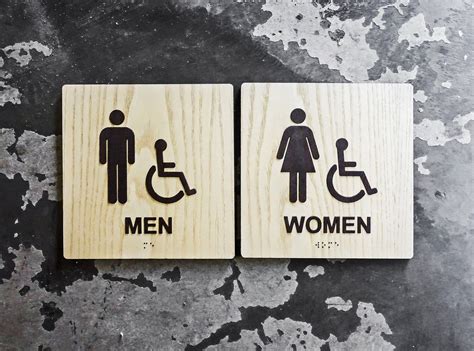 Ada Braille Wood Restroom Signs Ada Compliant Etsy