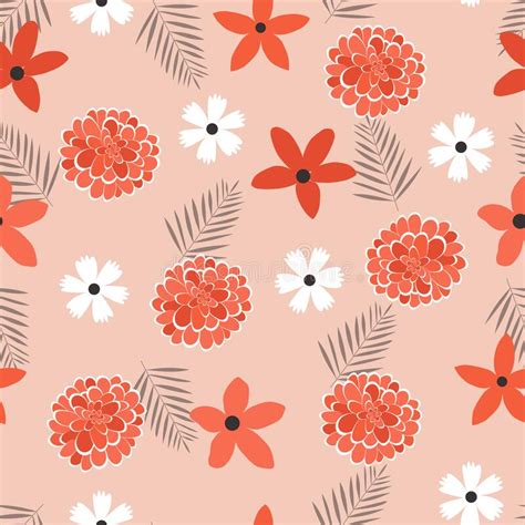 Stylish Ditsy Floral Seamless Pattern Background Design Of Abstract Flowers And Leaves