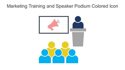 Marketing Training And Speaker Podium Colored Icon In Powerpoint Pptx