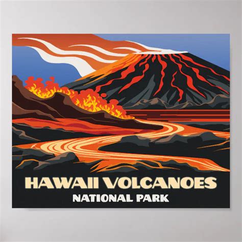 Hawaii Volcanoes National Park Mauna Loa Vintage Poster Zazzle