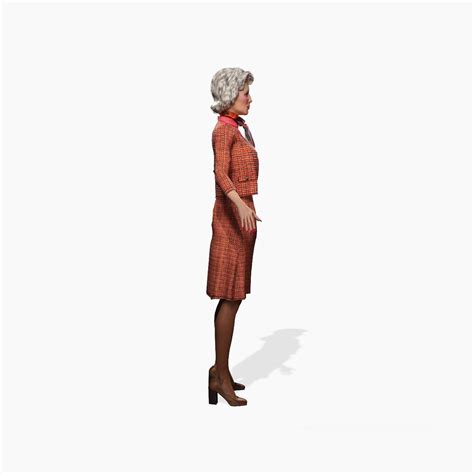 Elegant Older Woman Character In Vintage Outfit 3d Model Download